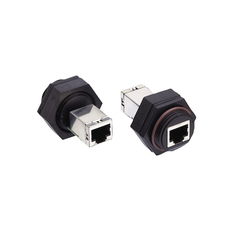 Woodhead 1-PORT BULKHEAD PASSTHRU JACK, CAT5E BLACK, INDUSTRIAL ...
