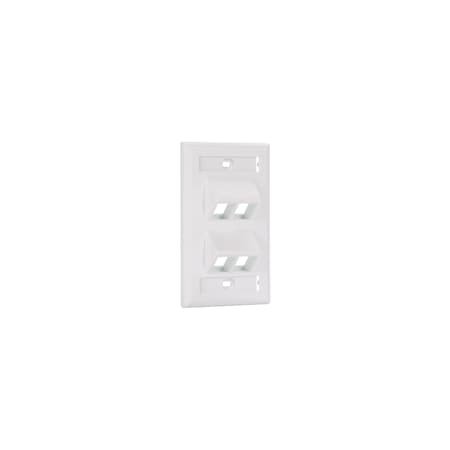 Panduit 4-PORT VERTICAL FACEPLATE, SLOPED W/LABELS, 1-GANG, ROHS, WHITE ...
