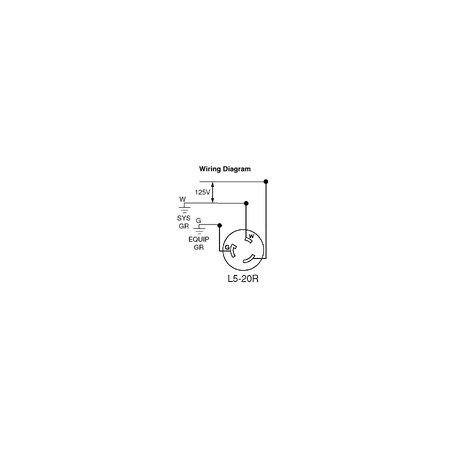 Leviton 20A Locking Receptacle 2P 3W 125Vac L5-20R Bk 2310 | Zoro