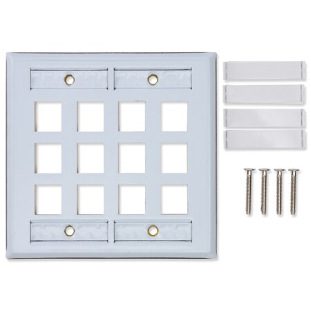 Belden 4-PORT FACEPLATE DOUBLE GANG, KEYCONNECT, STAINLESS STEEL ...