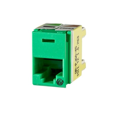 Ortronics PANEL JACK, CLARITY, CAT6A, T568A/B, 8 POS, GREEN, 180, PJ6A ...