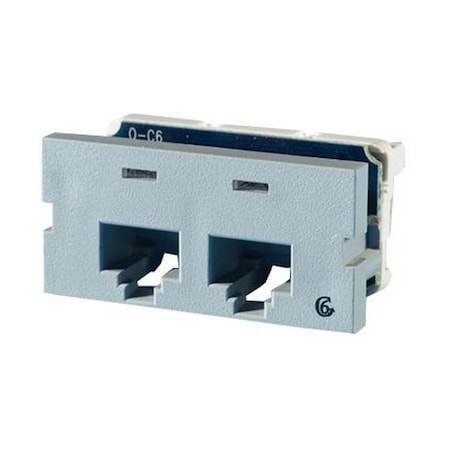 Ortronics CAT6 DUAL RJ45 INSERT, SERIES II WM GRAY, 366950 | Zoro