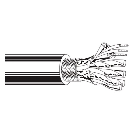 Belden Multi-Conductor Cable, AWM, 24 AWG, 16 C, Chrome, PVC, Stranded ...