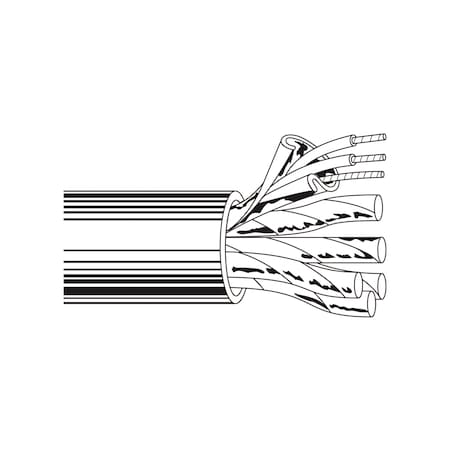 Belden Multi-Conductor Cable, 24 AWG, 18 C, Chrome, PVC, Stranded, 30V ...