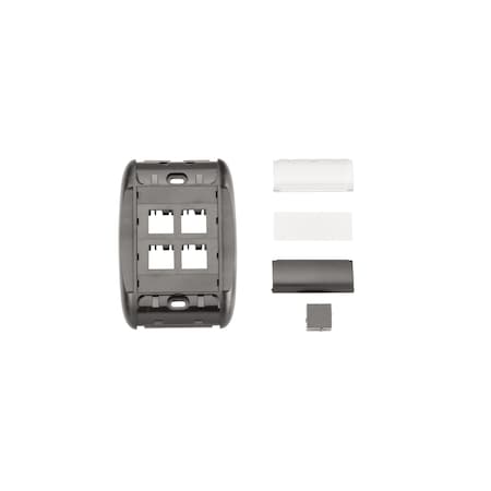 Belden 4PORT MEDIAFLEX FACEPLATE KIT, SG W/PLATE INSERT LABEL BLANK ...