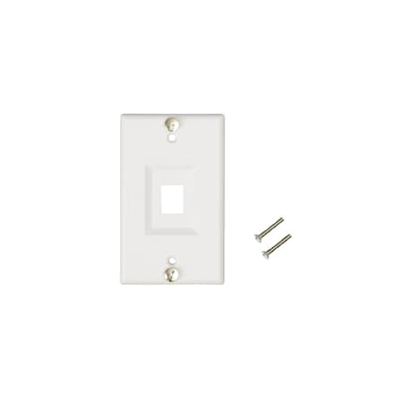 Belden 1 PORT KEYSTONE, WALL FACEPLATE, PLASTIC ELEC. WHITE AX102902 | Zoro