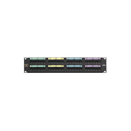 Leviton 48-Port Panel Mod-Telco 2W8P, Voice-Grade, Black 2U 49012-J48 ...