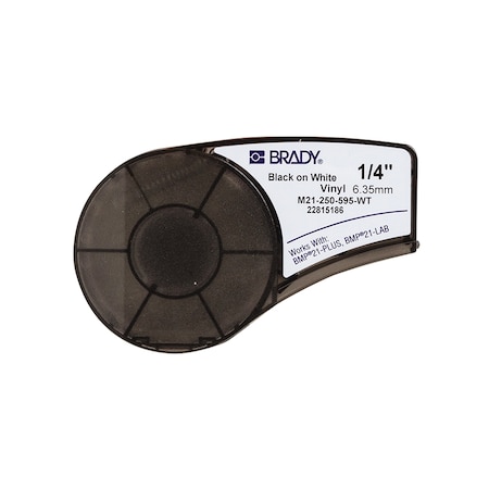 Brady CART M21 B595 0.25" X 21', BLK/WHT, M21-250-595-WT | Zoro