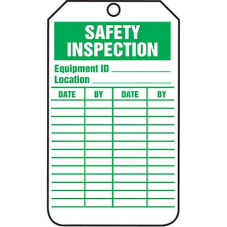Panduit SAFETY TAGS, 10-MIL TAG, SAFETY INSPECTION (GRN/WHT, 5/PK, PK 5 ...