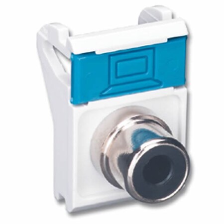 Siemon 1-PORT JACK FLAT, W/ F-TYPE ADAPTER COAX MAX, MODULE BLACK MX-F ...