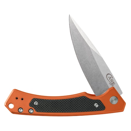 Case Cutlery Knife, Case Orange Anodized Aluminum Marilla with Black G ...
