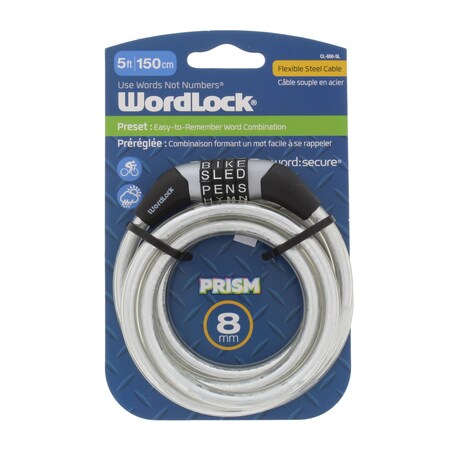Wordlock 5 ft. Word Combination Cable Lock CL-650-SL | Zoro