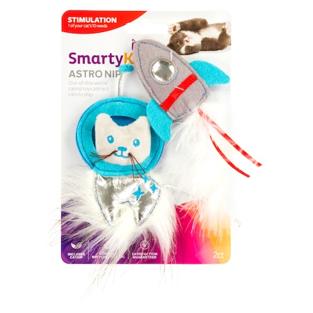 Smartykat Astro Nip SpaceKat & Rocket 2 Piece Cat Toy with Feathers and ...