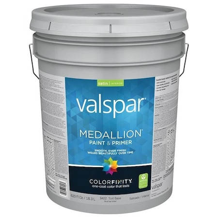Valspar Medallion 027000008 Interior Paint and Primer, Satin, Tint Base ...