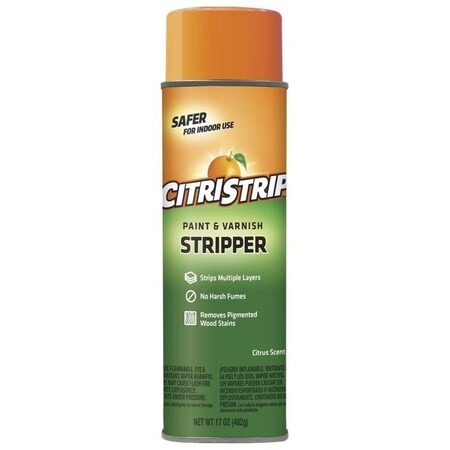 Citristrip Paint and Varnish Stripper, Gas, Orange, 17 oz, Aerosol Can ...