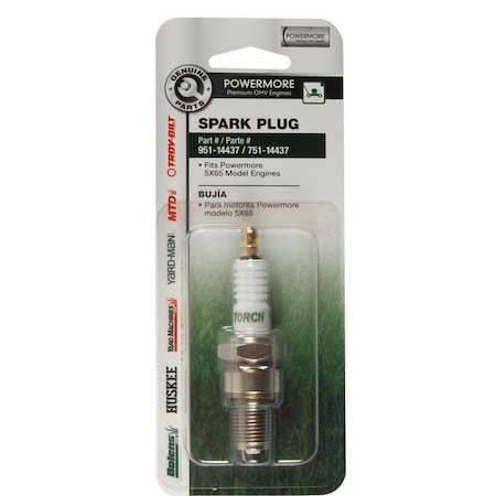 Troy-Bilt 490250M014 Spark Plug, For Powermore 5X65 140 cc, 159 cc, 196 ...