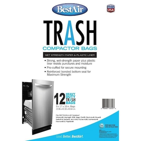 30 Seconds BestAir Trash Compactor Bag, PaperPlastic WMCK1335012-2 | Zoro