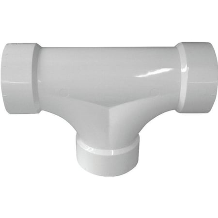 Genova CANPLAS 2Way Cleanout Pipe Tee, 3 in, Hub, PVC, White 193723 | Zoro