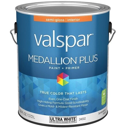 Valspar Medallion Plus 2700 Latex Paint, Acrylic Base, Semi-Gloss Sheen ...