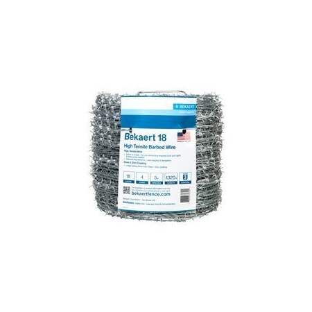 Bekaert BEKAERT 206165 Barbed Wire, 18 ga, 1320 ft L, 4-Barbed Point ...