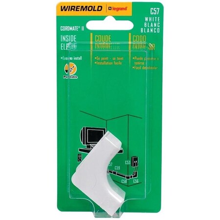 Legrand Wiremold Wireway Elbow, Plastic, White C57 | Zoro