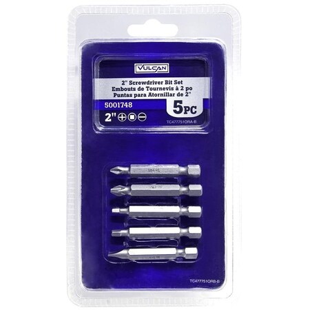 Vulcan Screwdriver Bit Set, 5Piece, Satin 477751OR | Zoro