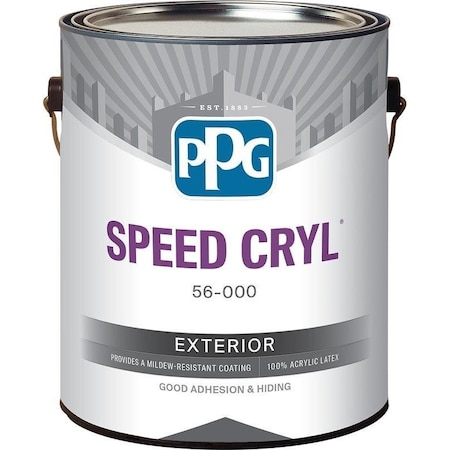 Ppg SPEED CRYL 56-110XI-01 Exterior Paint, Flat, Pastel Base/White, 1 ...