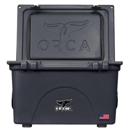 Orca Cooler, 40 qt Cooler, Charcoal, 10 days Ice Retention ORCCH040 | Zoro