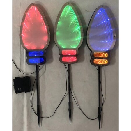 Santas Forest C9 Mirror Look Stake Set, 6 in L, Yard Decor, Plastic ...