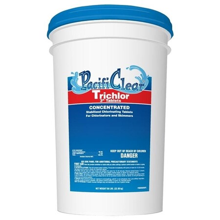 Pacificlear Trichlor Chlorine Sanitizer, 50 oz Pail, Tablet ...
