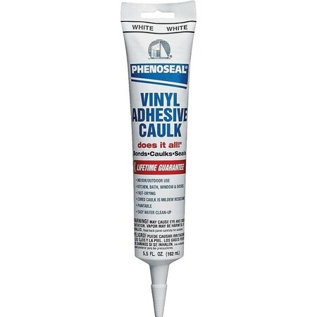 Dap PHENOSEAL 00101 Vinyl Adhesive Caulk, White, 48 hr Curing, 20 to ...