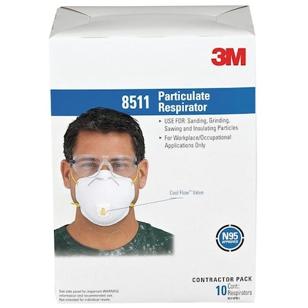3M TEKK Protection Disposable Valved Respirator Mask, N95 Filter Class ...