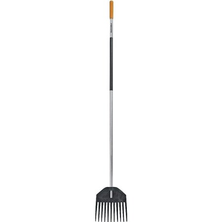 Fiskars 96615935 Shrub Rake, 66 in OAL, 11-Tine, Plastic Tine, Aluminum ...