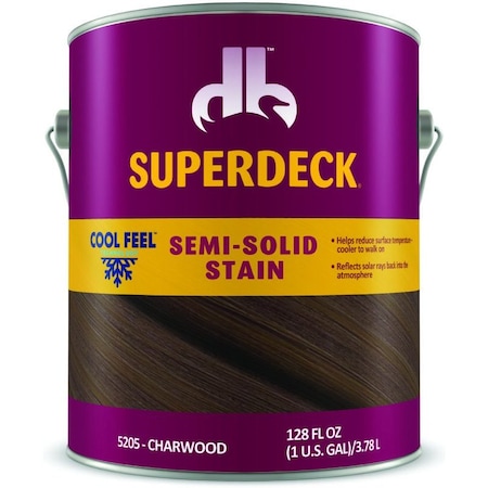 Duckback Wood Stain, Charwood, Liquid, 1 gal DPI052054-16 | Zoro