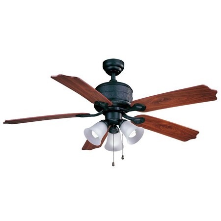 Boston Harbor Ceiling Fan, 5-Blade, Natural Iron Housing, 52 in Sweep ...