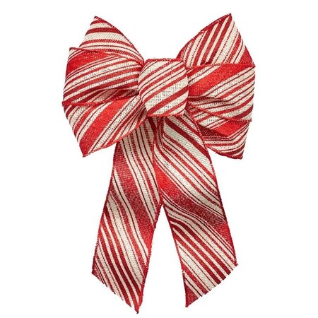 Holiday Trims Christmas Specialty Decoration, 1 in H, Stripes, Burlap ...