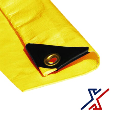 X1 Tools Heavy Duty Tarp, 24 ft x 12 ft, Yellow, Polyethylene X1T-CAN ...