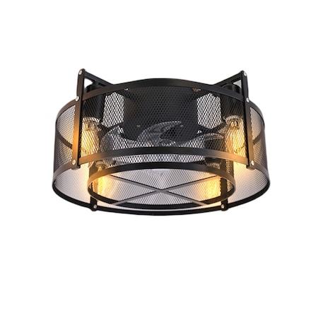 Energetic Lighting 16'' Caged Ceiling Fan 4 Light with Remote Control ...