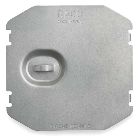 Raco Box Cover, Square Box Type, 2 Gang, Galvanized Steel, Flat Cover ...