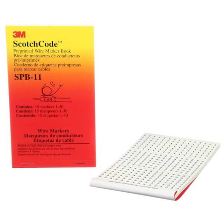 3M Wire Marker Book, Preprintd, Slf-Adhes, PK5, SPB-04 SPB-04 | Zoro