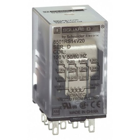 Schneider Electric Socket, General Purpose Relay, Square, 6 A, 14 ...