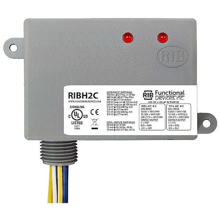 Functional Devices-Rib Enclosed Pre-Wired Relay, 10A, (2) SPDT RIBH2C ...