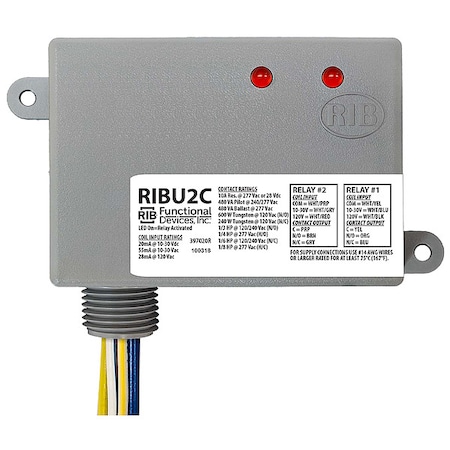 Functional Devices-Rib Enclosed Pre-Wired Relay, 10A, (2) SPDT RIBU2C ...