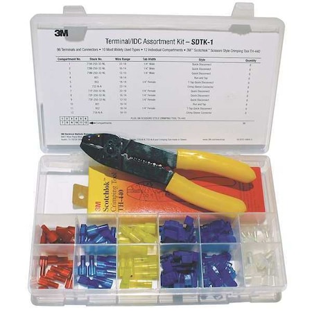 3M Wire Terminal Kit, Crimp Tool, 96 pcs SDTK-1 | Zoro