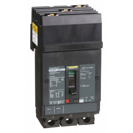 SQUARE D 30A, 3 pole Molded Case Circuit Breaker, POWERPACT H, 600V AC ...