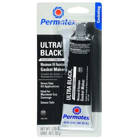Permatex Increased Oil Resistance RTV Silicone Sealant, 3.35 oz, Black ...