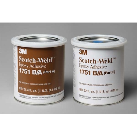 3M Epoxy Adhesive, 1751 Series, 6 PK, 3:2 Mix Ratio, 10 hr Functional ...