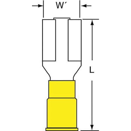 3M Female Disconnect, Yellow, 12-10AWG, PK500 MVU10-375DFK | Zoro