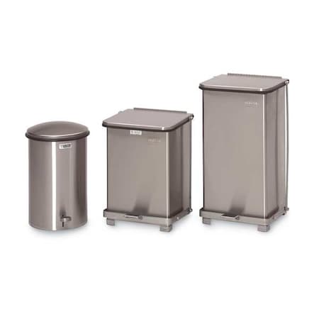 Rubbermaid Commercial 40 gal. Square Trash Can, Stainless Steel, 19 ...