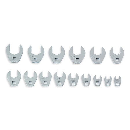 PROTO 3/8" Drive, SAE, Crowfoot Socket Wrench Set, Open End Head, Full ...